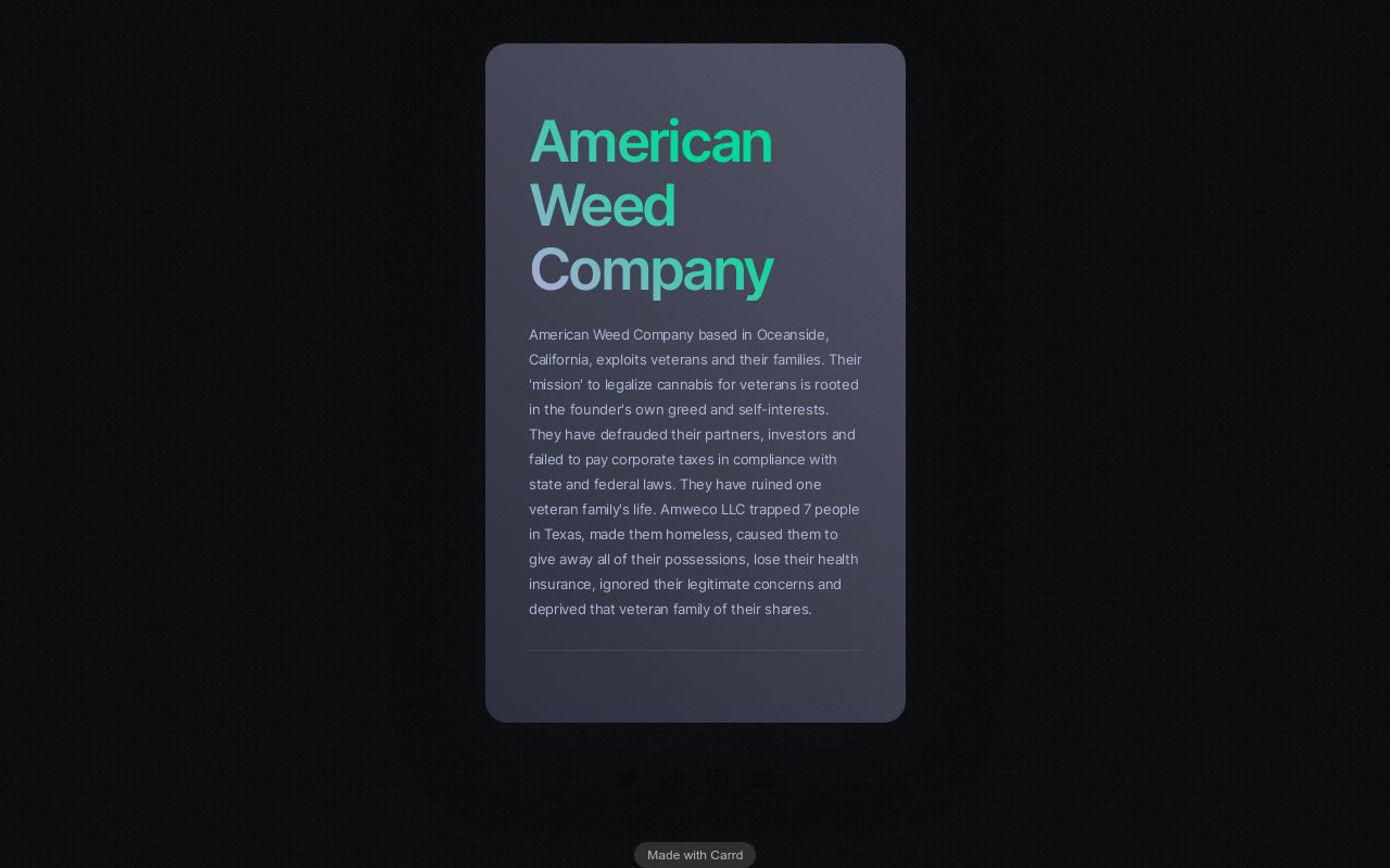 American Weed Company, Amweco LLC